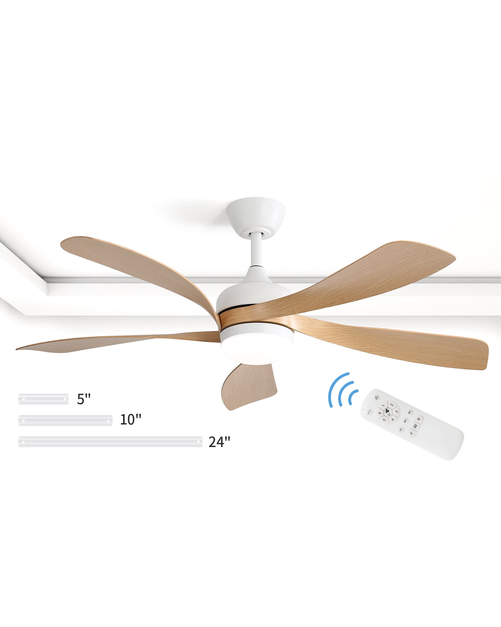 Sofucor 52 Inch Ceiling Fans with Lights and Remote, Outdoor Ceiling ...