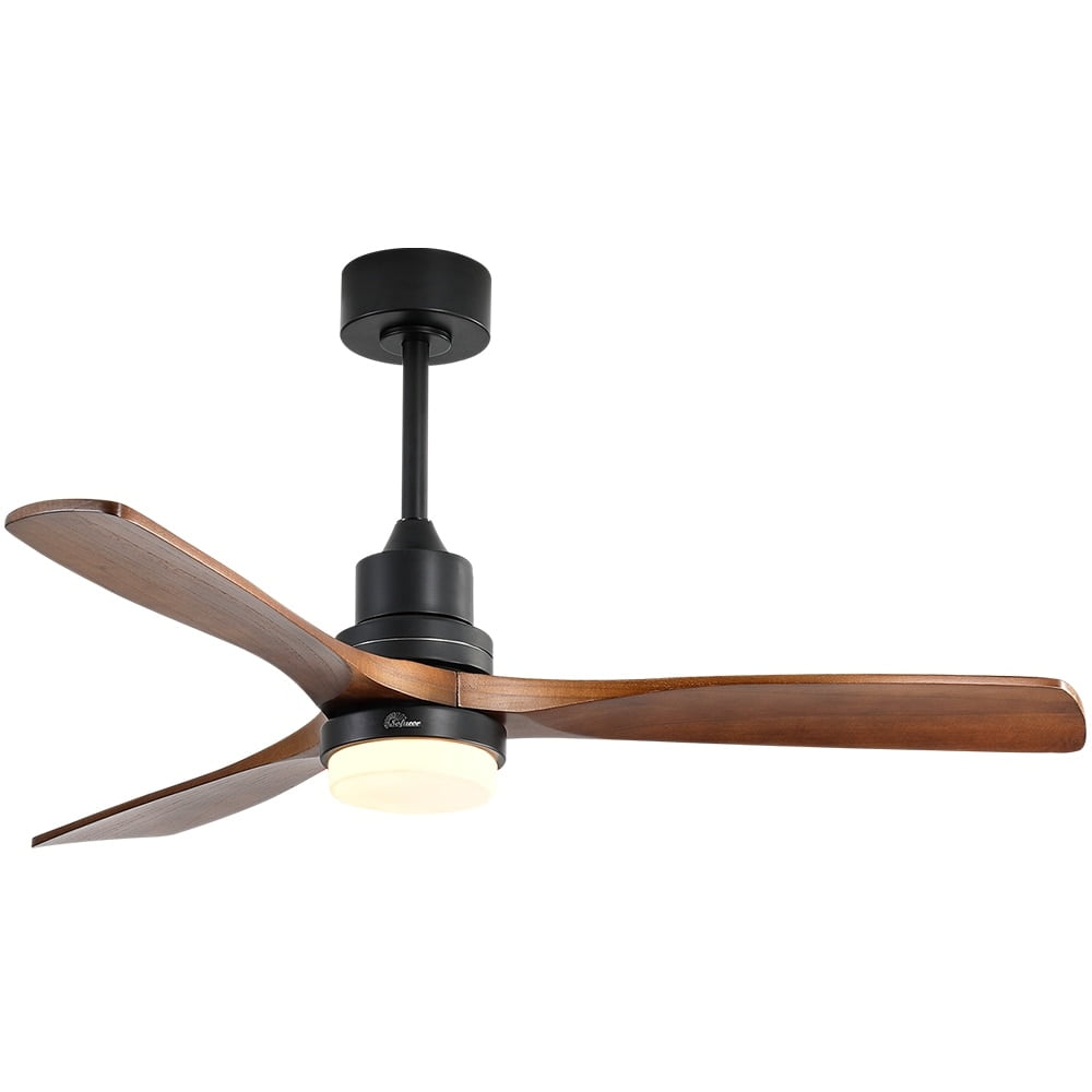 Sofucor 52" Indoor Wood Ceiling Fan Light with Remote, Integrated Light ...