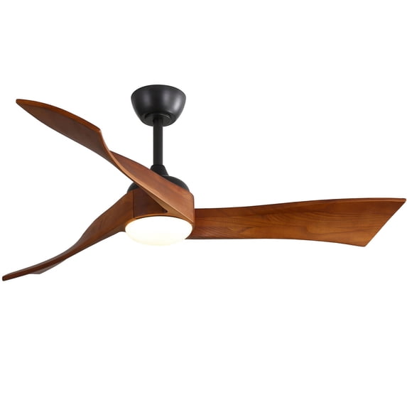 Sofucor 52'' Black Wood Ceiling Fan with Light, Remote, 3 Blades ...