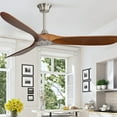 Sofucor 60" Modern Ceiling Fan Remote Control, 3 Blades Reverse Airflow ...
