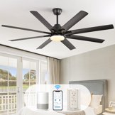 YANASO Low Profile Ceiling Fan with LED Light, App & Remote Control, 8 ...