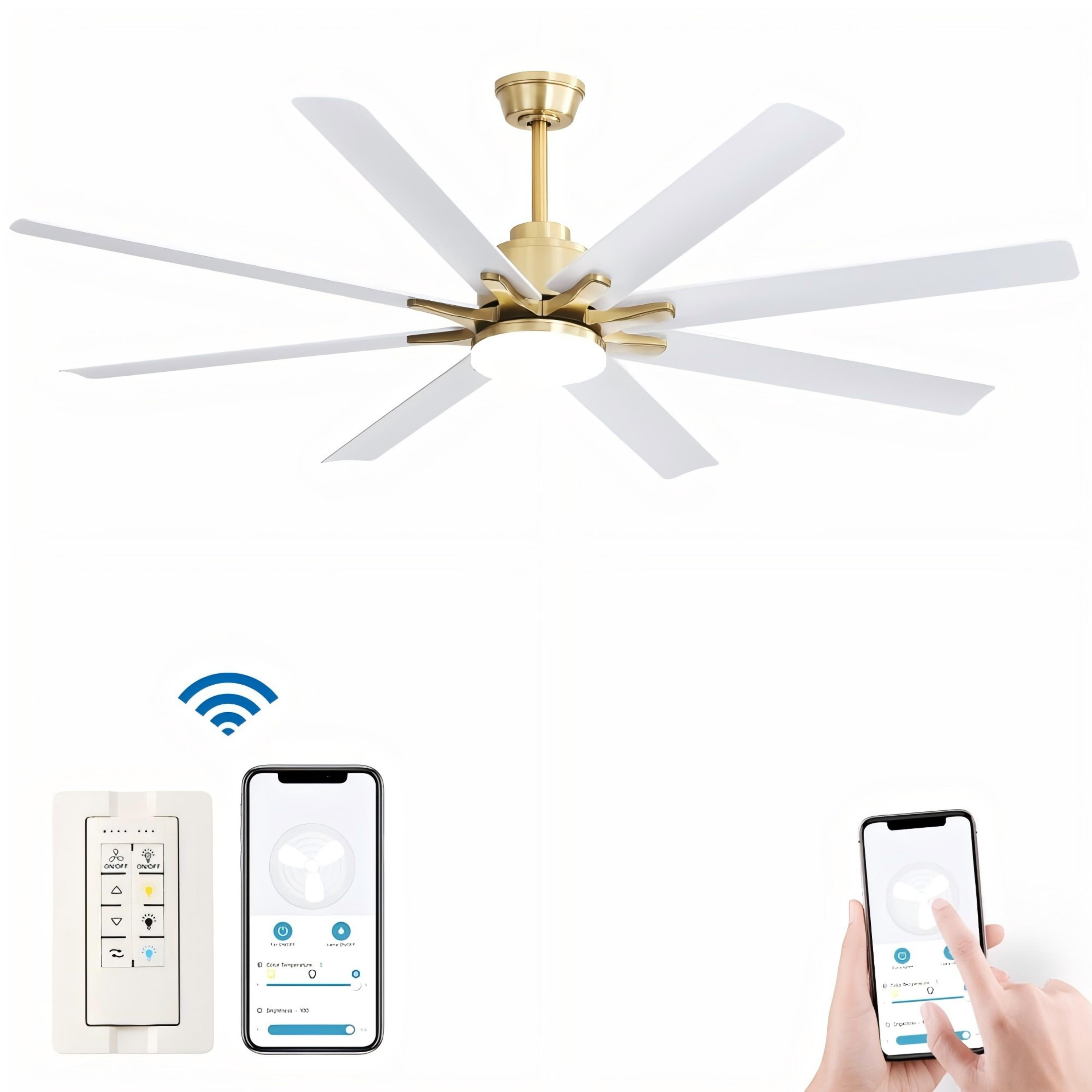 Sofucor 66" Modern Smart Ceiling Fan with Light,Remote&APP Control ...