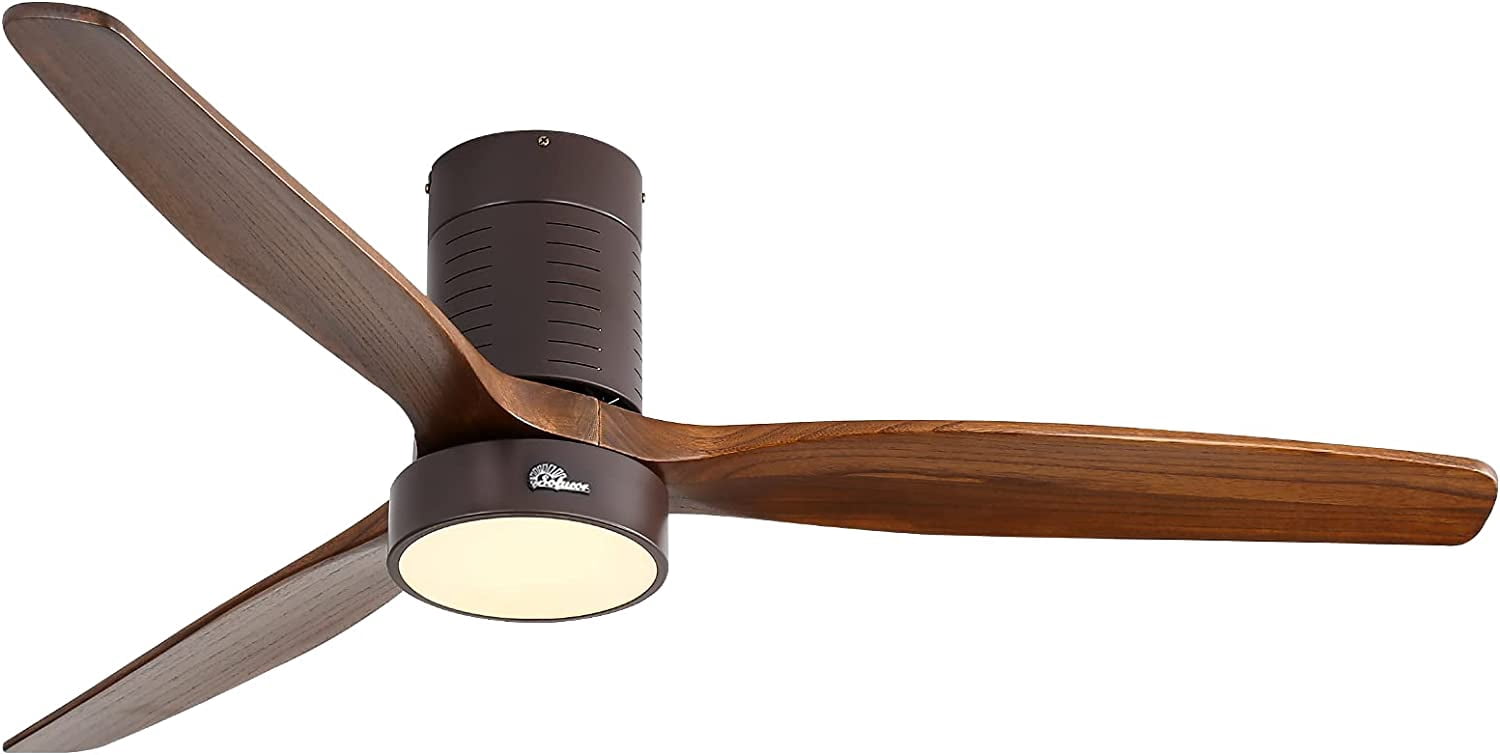Sofucor Flush Mount Ceiling Fan, Low Profile Ceiling Fan with Lights ...