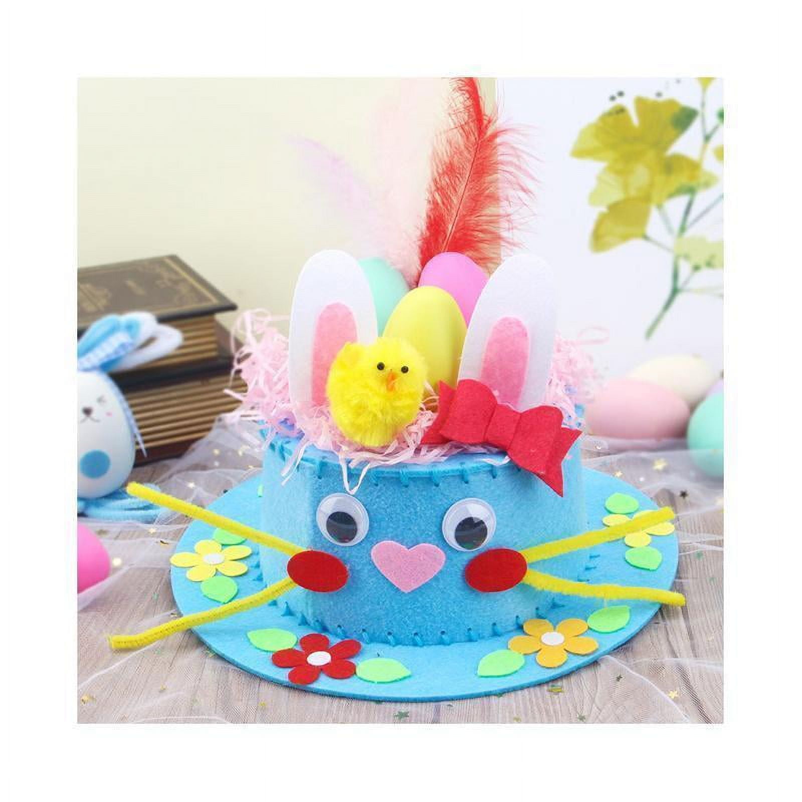 Sofullue Children DIY Easter Non Woven Fabric Hat Kit Bunny Egg ...