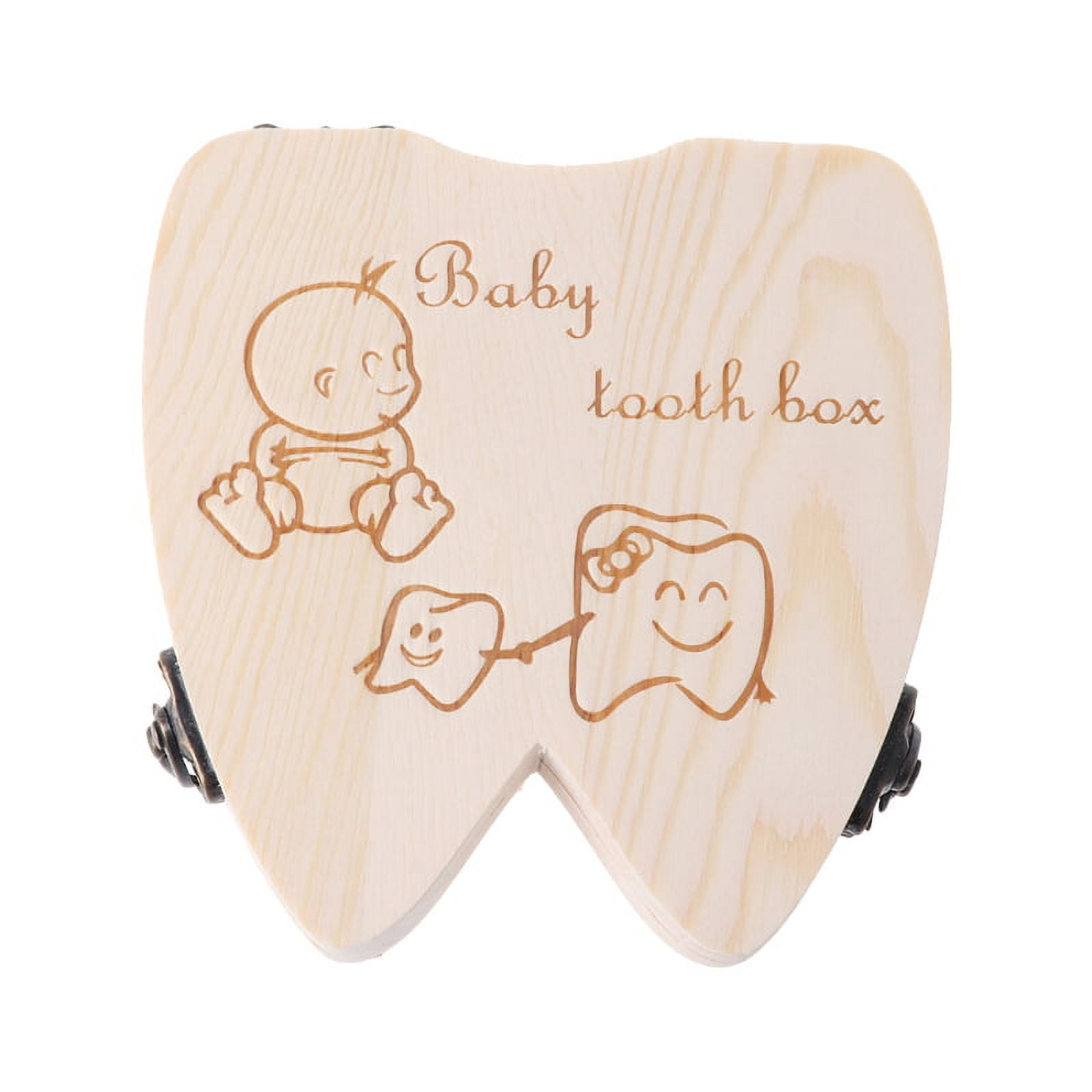 Sofullue Cute Children Tooth Container Wooden Tooth Holder Baby Shower ...