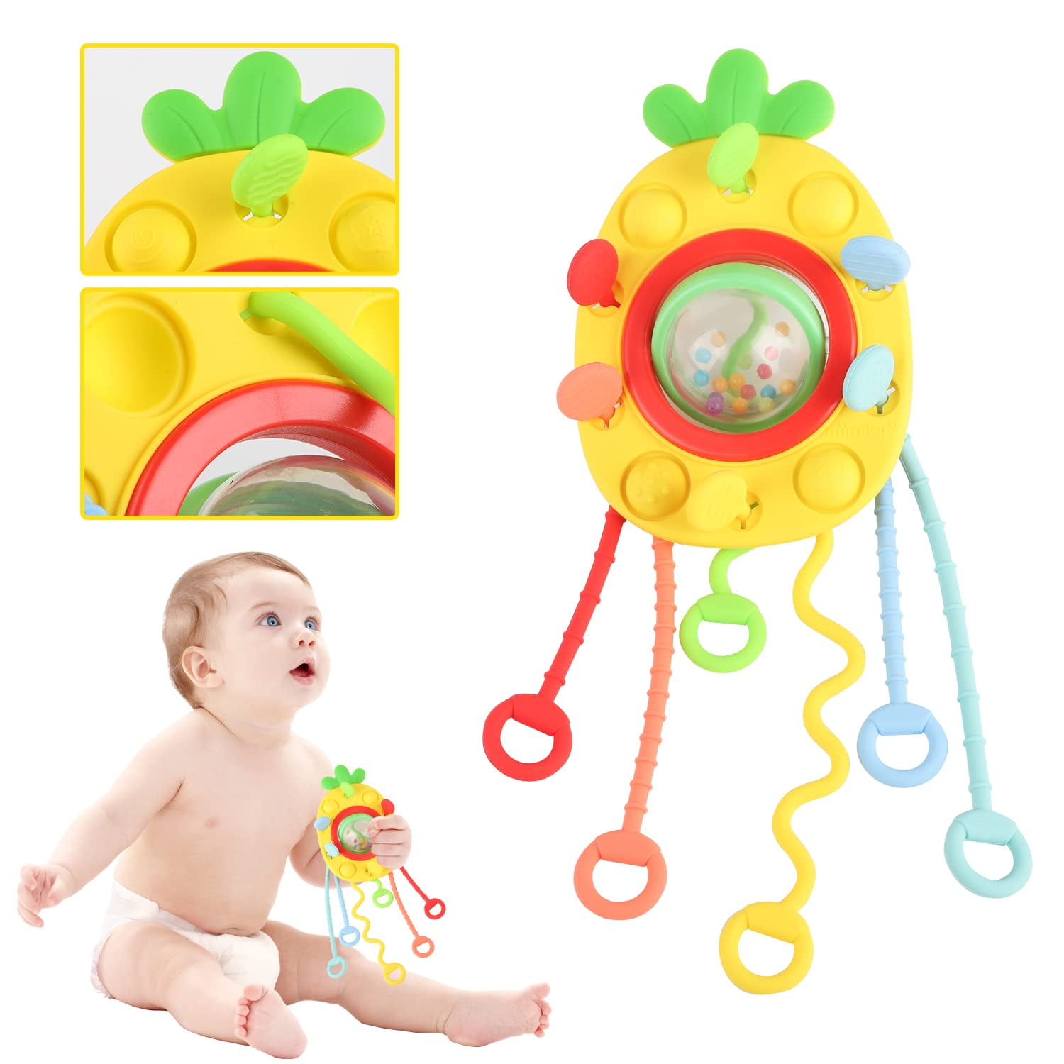 Sofuny Pull String Toy for Baby, Montessori Sensory Toys, Toddlers ...