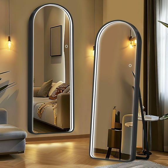 SogeHome Full Length Mirror with Adjustable LED Light, Freestanding ...