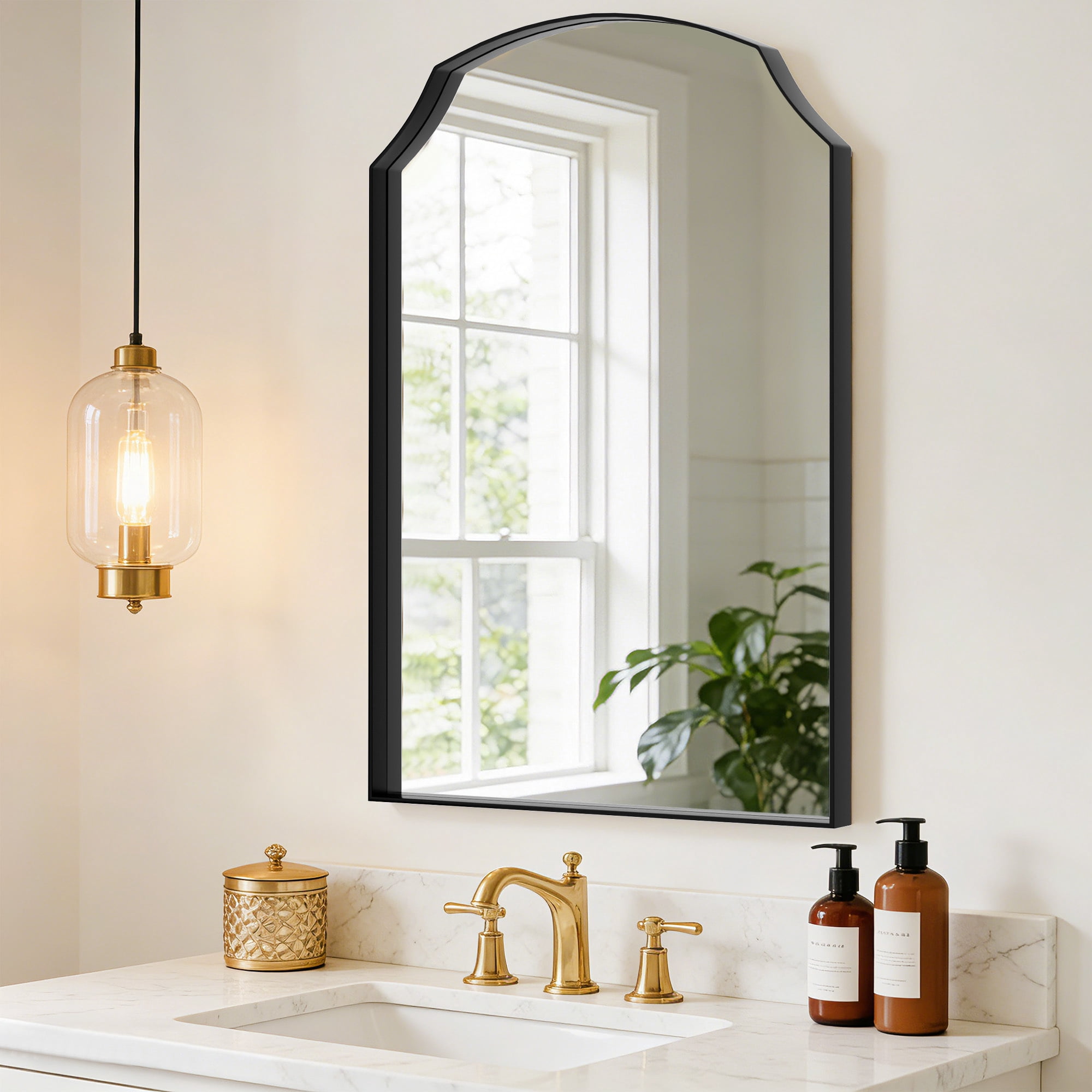 Soges 24"x16" Irregular Bathroom Medicine Cabinet with Mirror, Wall ...
