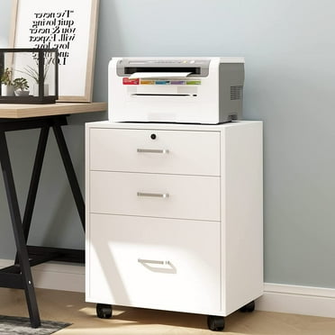 Ktaxon 2-Drawer Rolling Wood File Cabinet with Lock, Portable Vertical ...