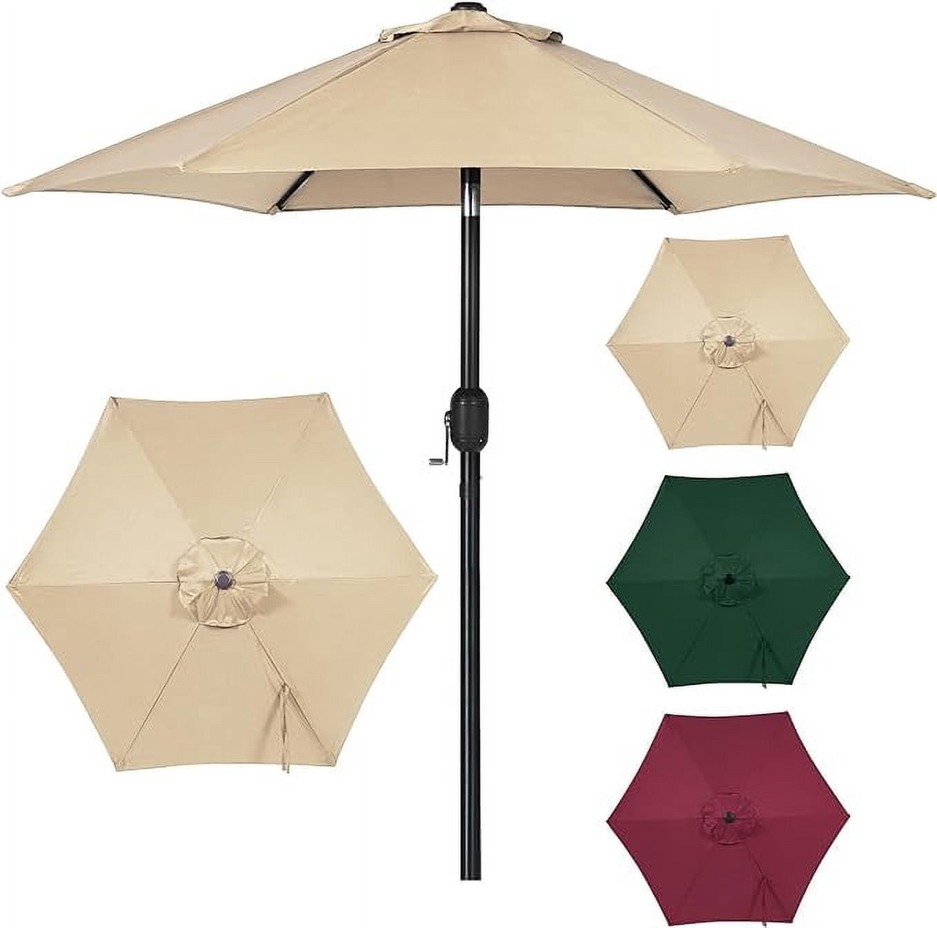 Soges 9FT Outdoor Umbrella with Push Button Tilt and Crank, Patio Table ...