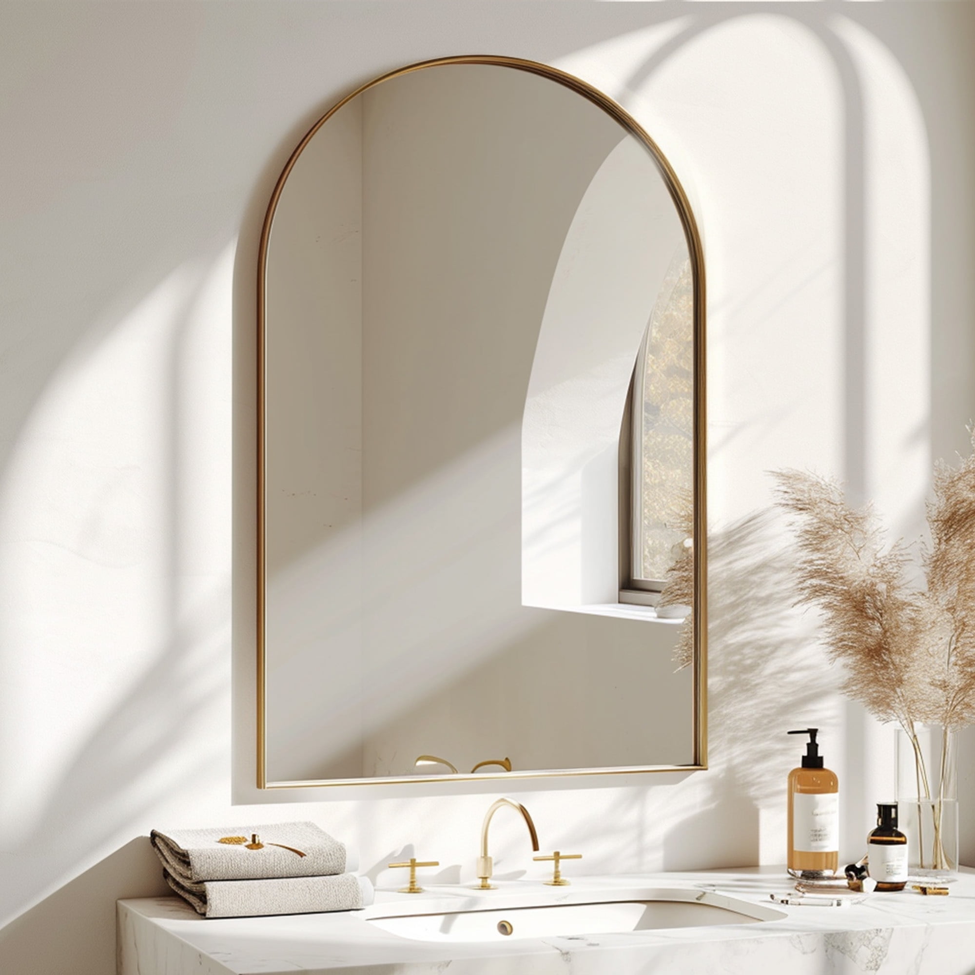 Gold mirror cabinet store