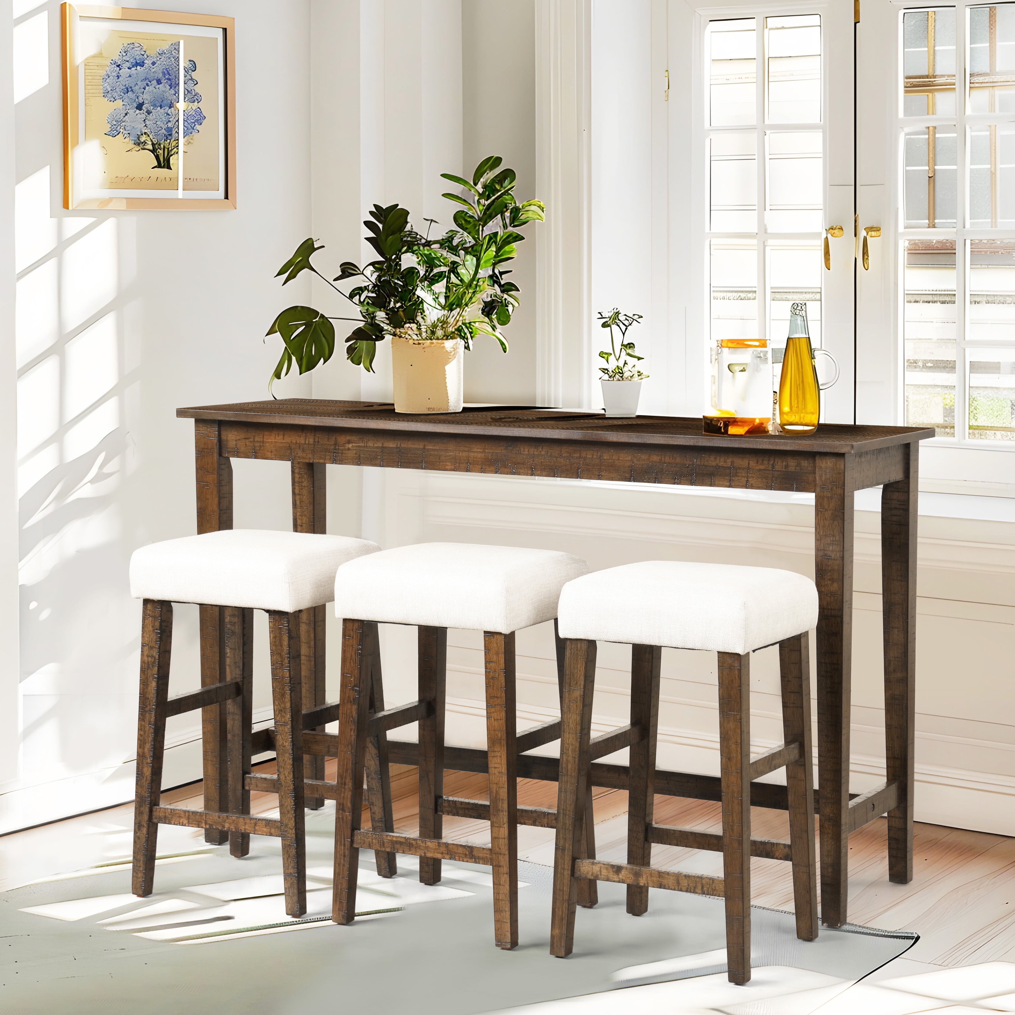 Soges Counter Height Bar Table Set Pub Dining Height Table Set ...