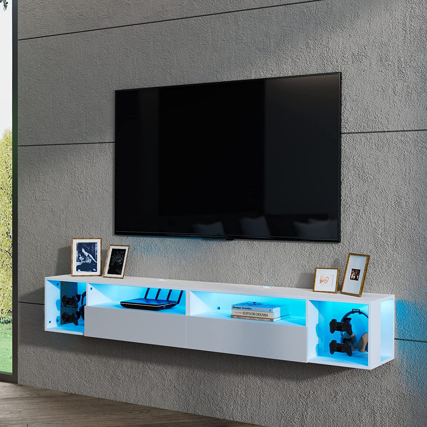 Fly I 35TV Wall Mounted Floating Modern Entertainment Center - Walmart.com