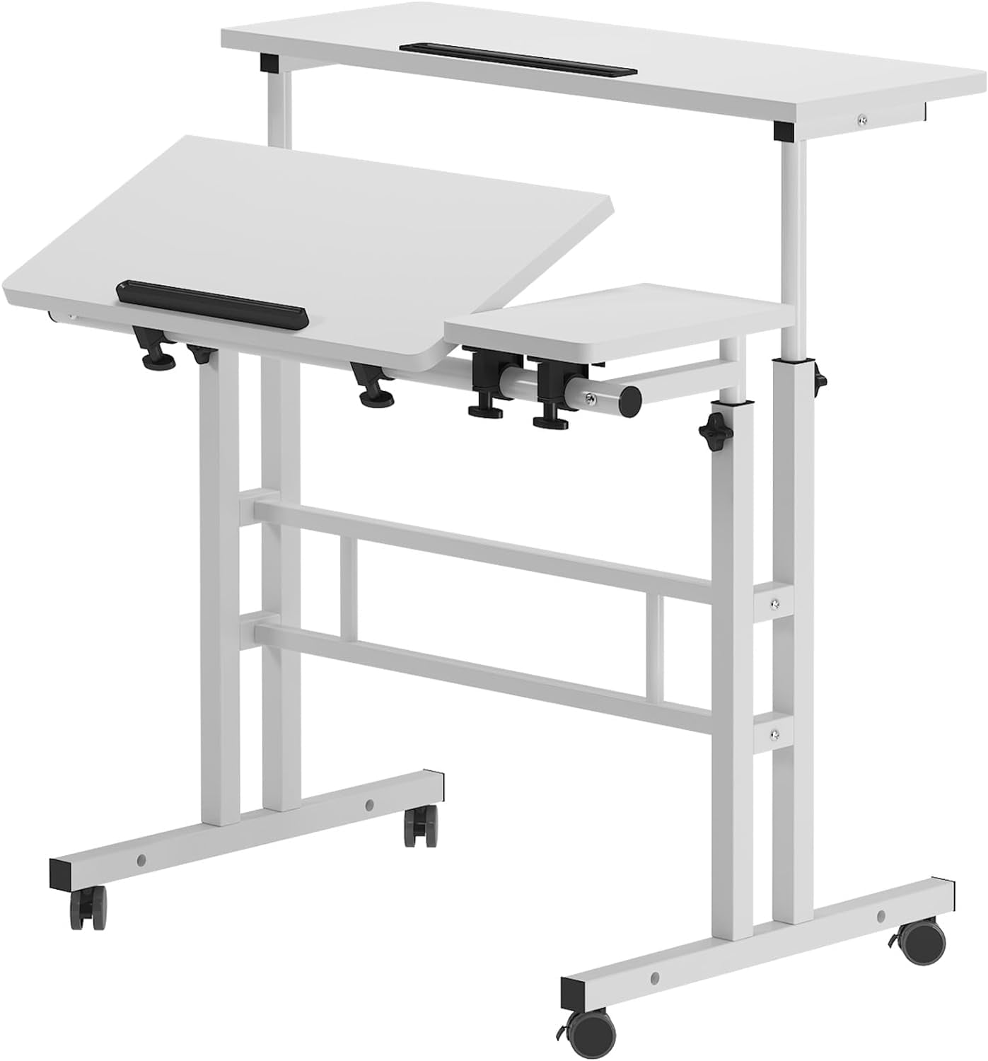Soges Compact Work Computer Desk, Adjustable Height, Mobile Stand ...
