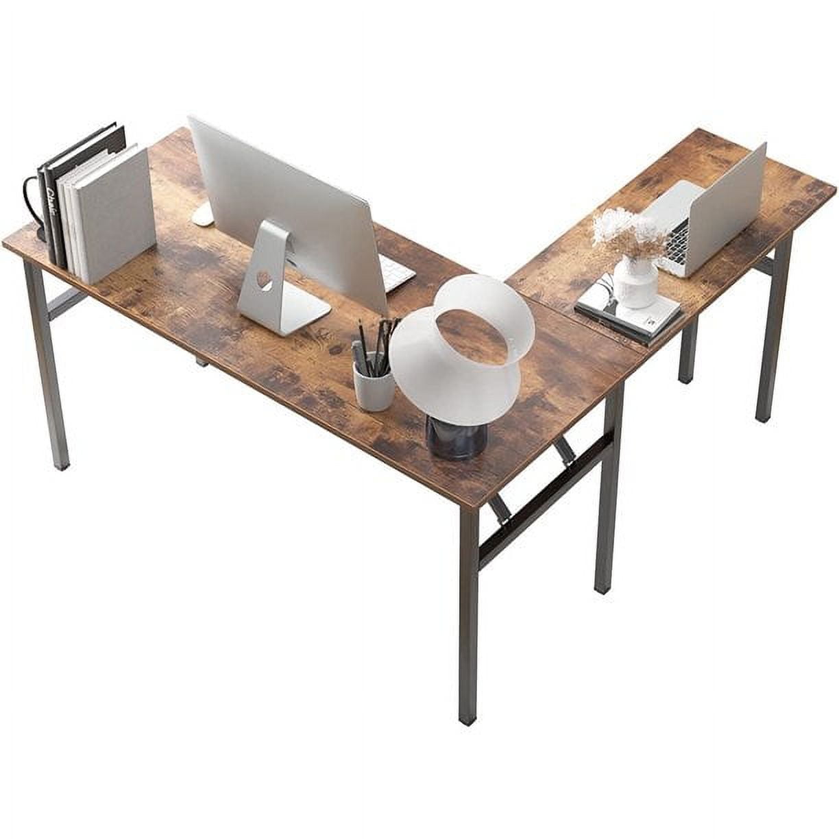 Soges L Shaped Desk Adjustable Folding Computer Desk, Large L Desk for ...