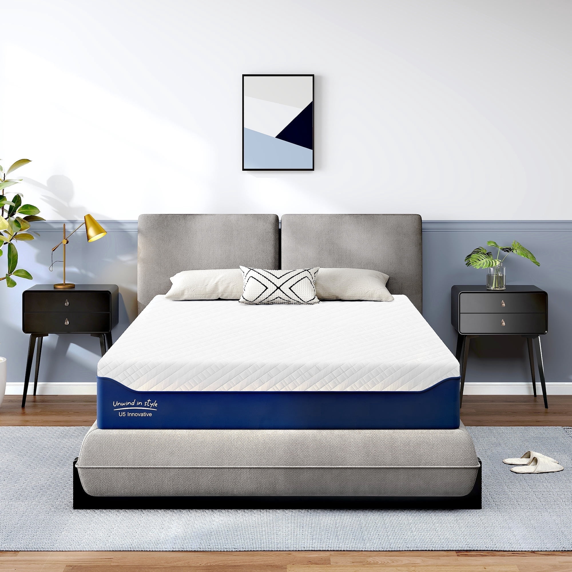SogesPower 12 inches Queen Size Hybrid Mattress Gel Memory Foam ...