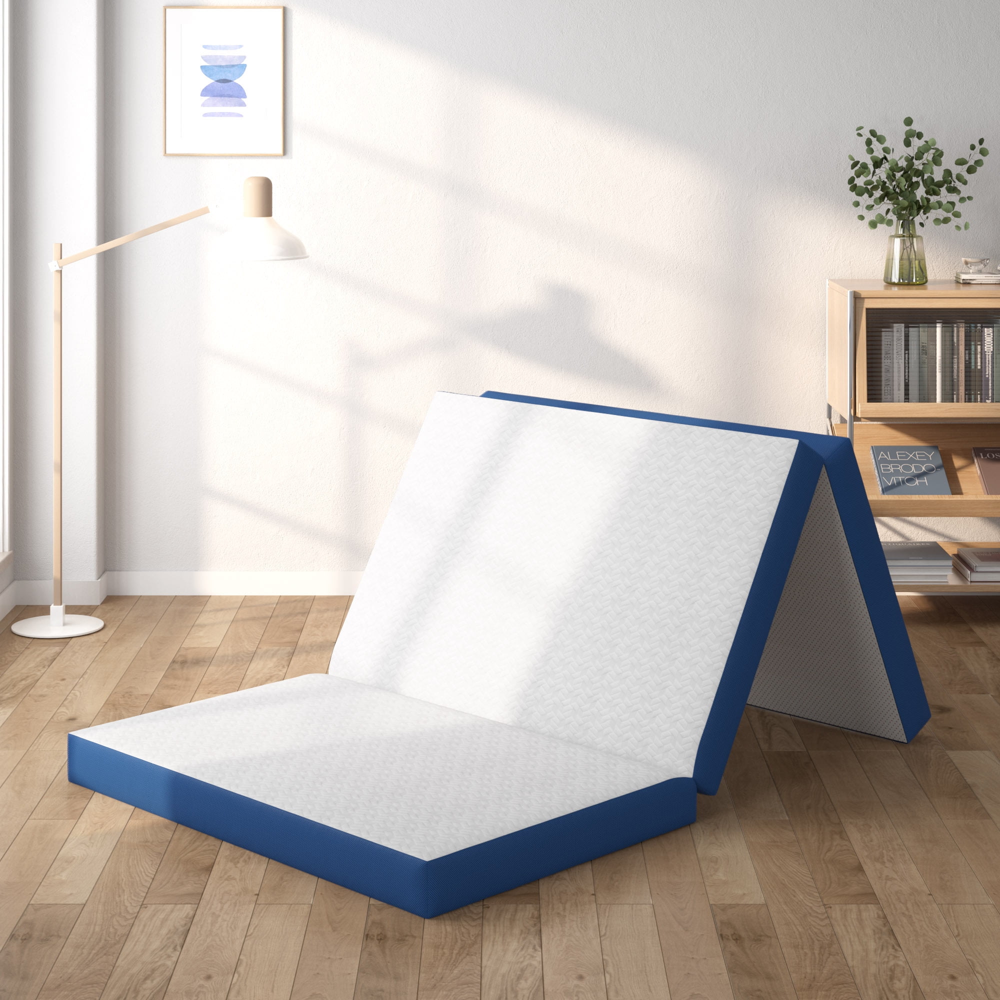 SogesPower 3 Inch Memory Foam Folding Mattress Topper, Twin Size Tri ...