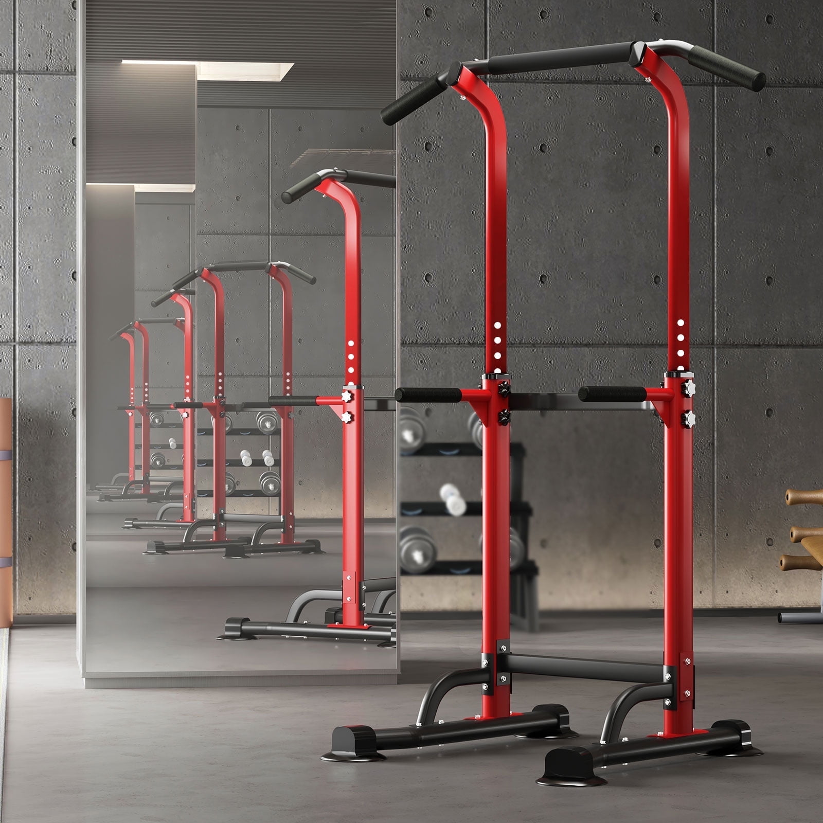 "SogesPower Home Fitness Dip Stand Pull Up Power Tower, Adjustable 82.7 ...