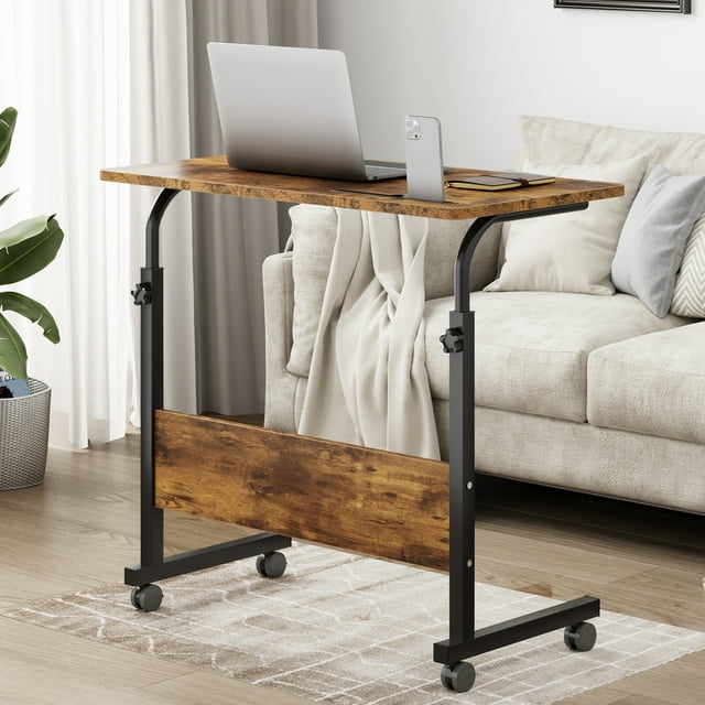 Free Shipping! SogesPower C-Shaped Side Desk with Wheels, 31.5''x15.8 ...