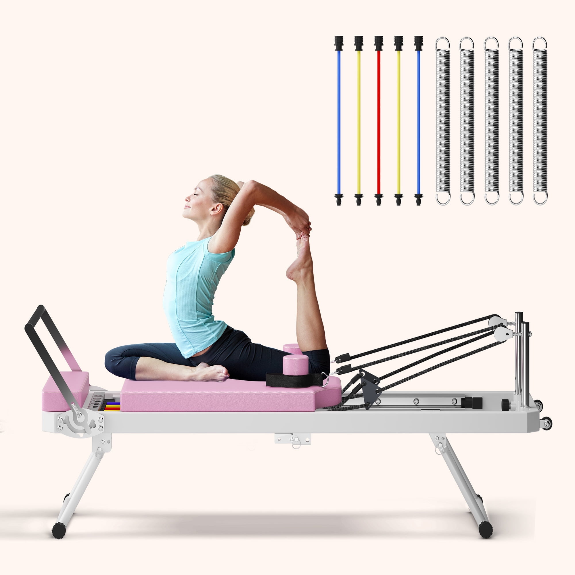 SogesPower Foldable Pilates Reformer Machine for Home Gym Workout ...