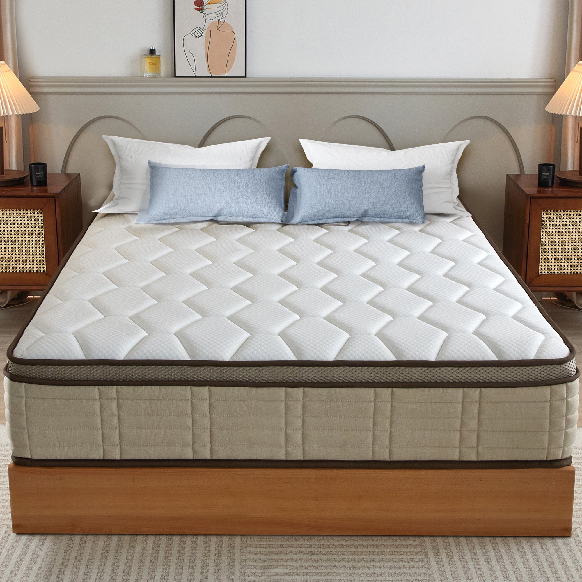 SogesPower King Size Hybrid Mattress 10 Inch Memory Foam Mattress ...