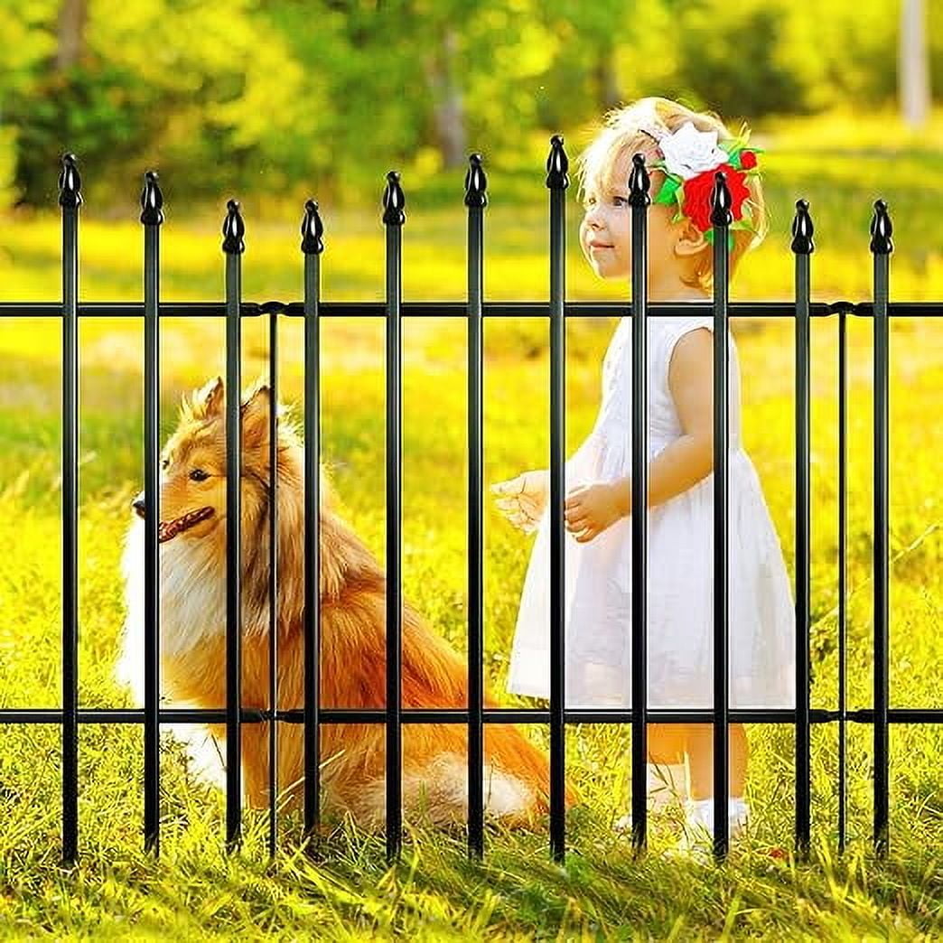 Metal Garden Fence 36" H x 28" W (5 Panels, 11.6 Ft Total) Rustproof ...