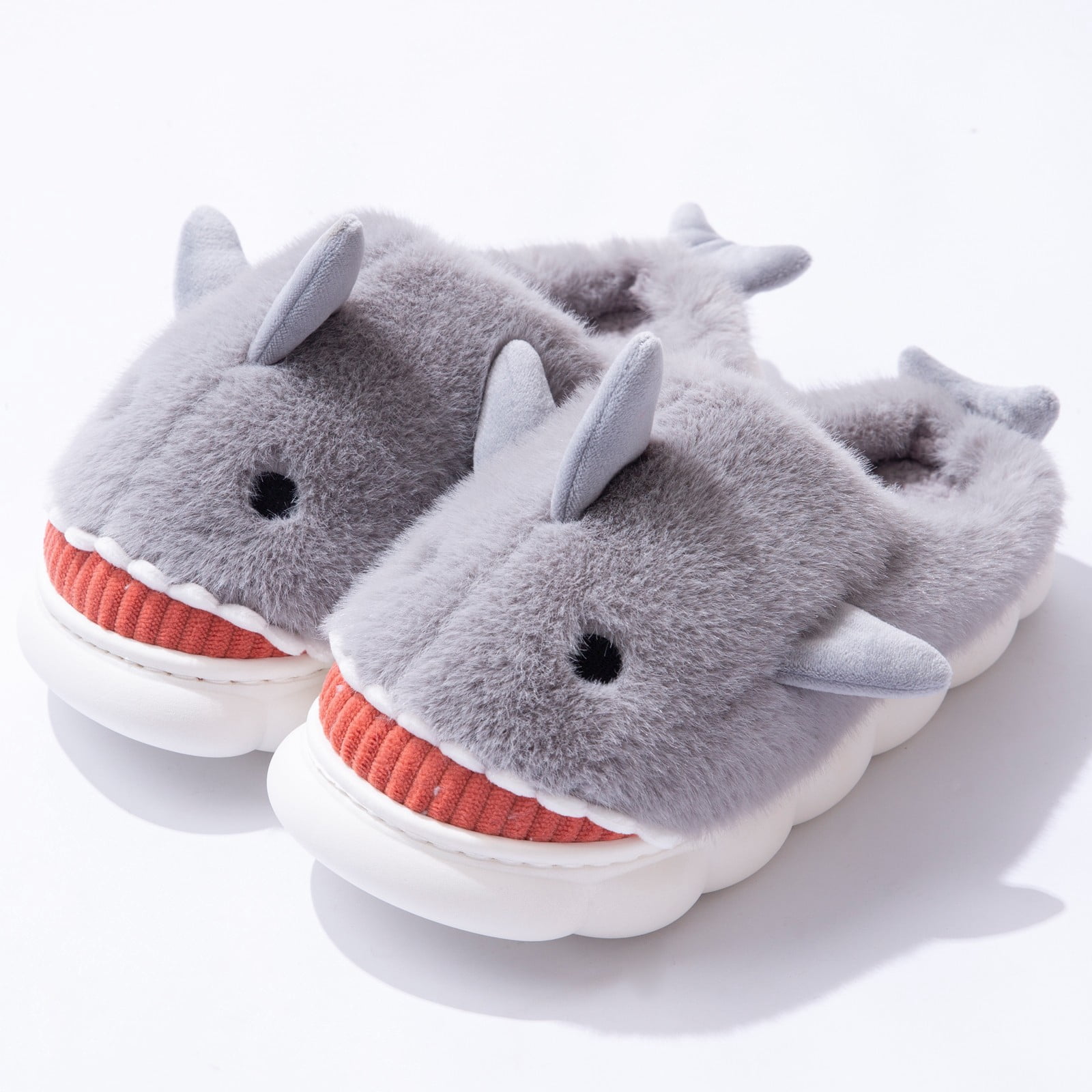Sogetch Womens Cute Shark Slippers Soft Warm Fuzzy House Shoes for ...
