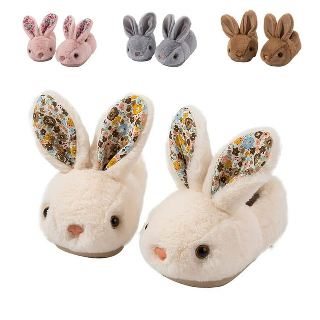 Sogetch Toddler Boys Girls Cute Bunny Slippers Kids Winter Fuzzy Warm Bedroom House Shoes - Shop ...