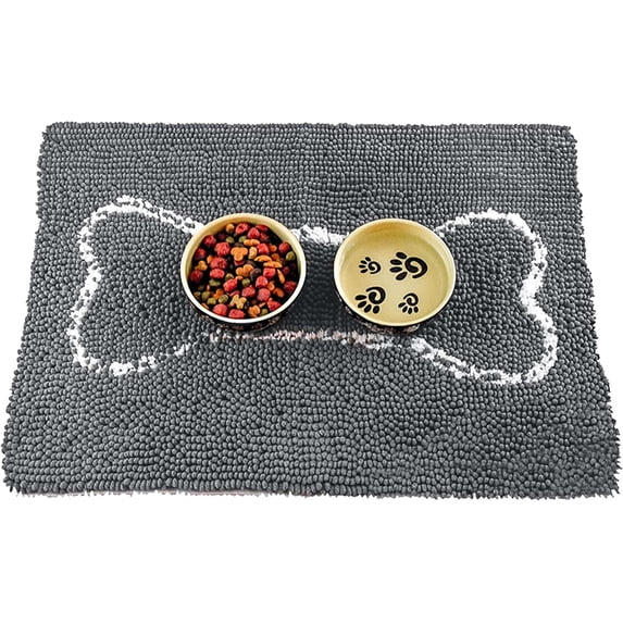 Soggy Doggy Slopmat - Gray/Light Gray Bone - 18” x 24″ - Water ...