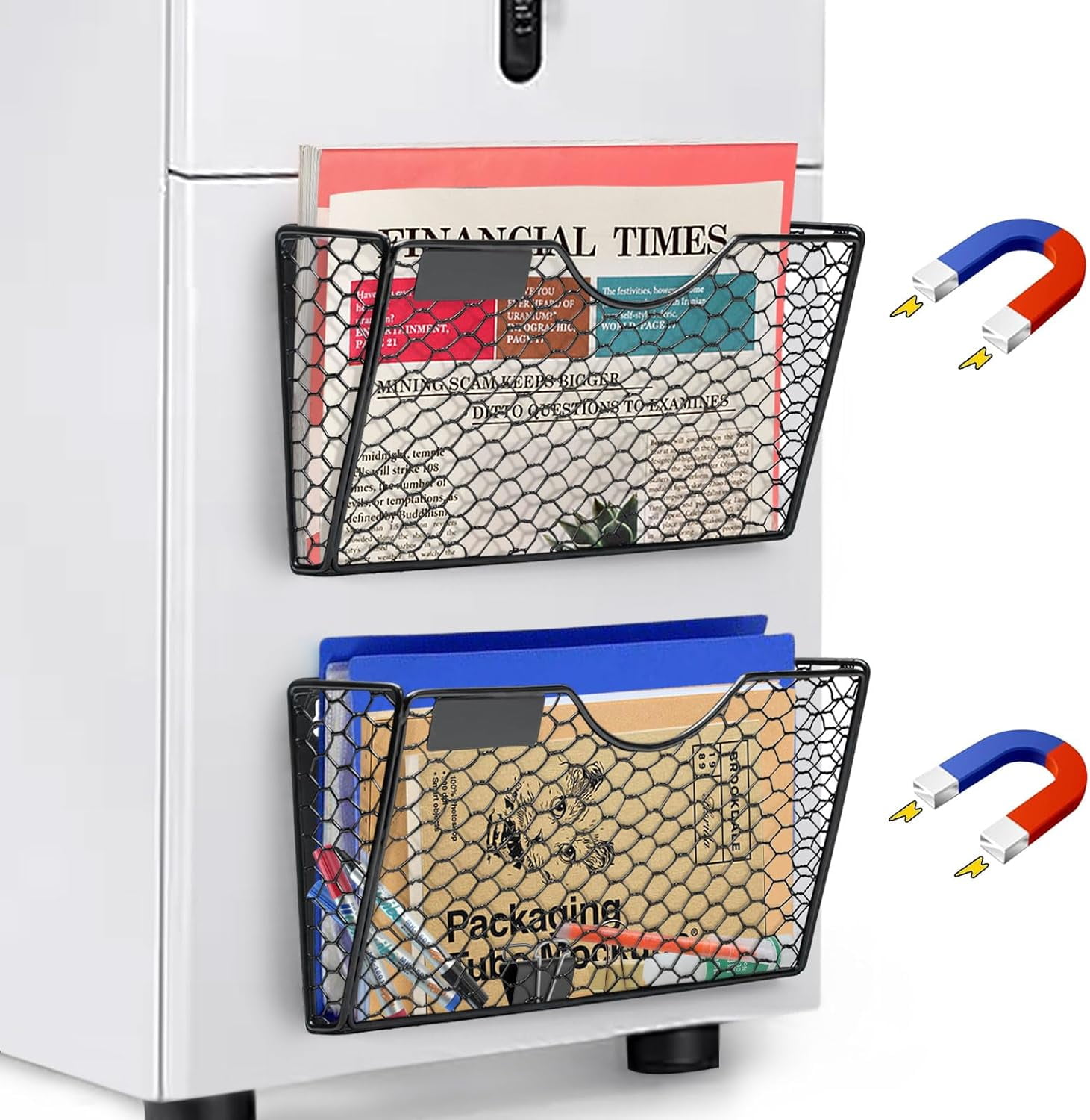 Soghot Magnetic File Holder 2PCS Magazine File Holder Magnetic Wall ...