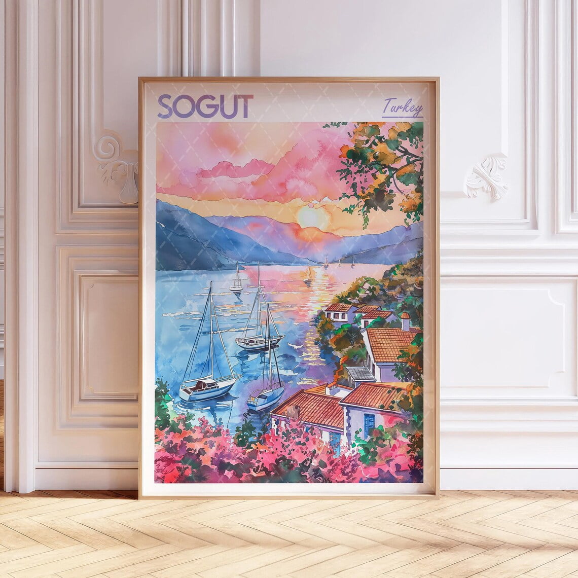 Sogut Turkey Pastel Travel Poster, Unframed Size 12x18 - Walmart.com