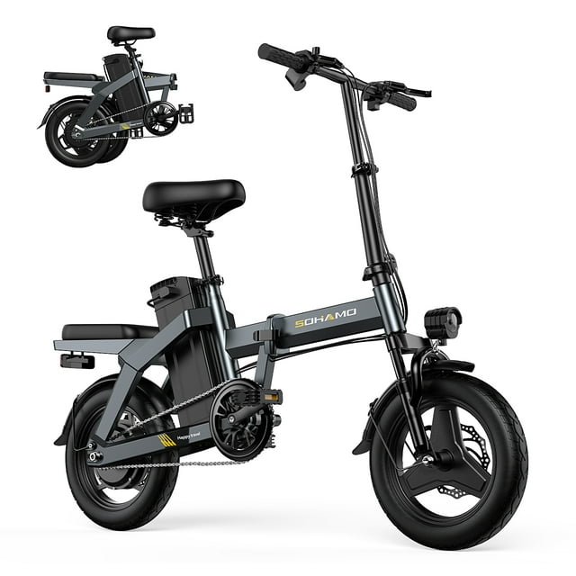 Sohamo 48V Folding Electric Bike, Mini E-Bike for Adults and Teenagers ...
