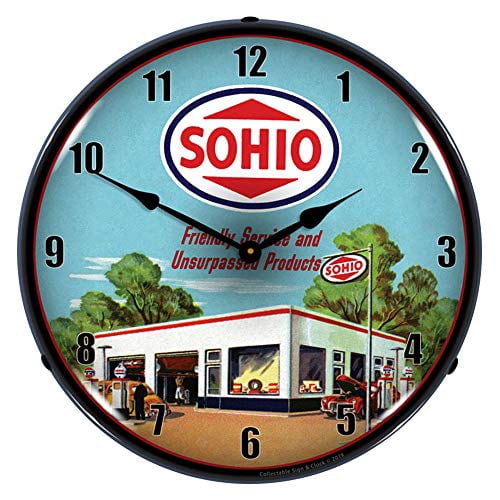 Sohio Gas Station Backlit LED Clock - Walmart.com
