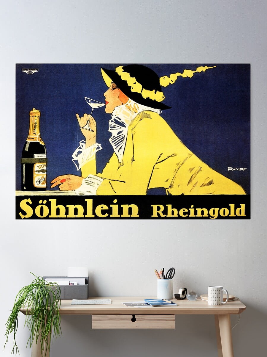 Sohnlein Rheingold Lithograph Art By Fritz Rumpf Vintage German ...