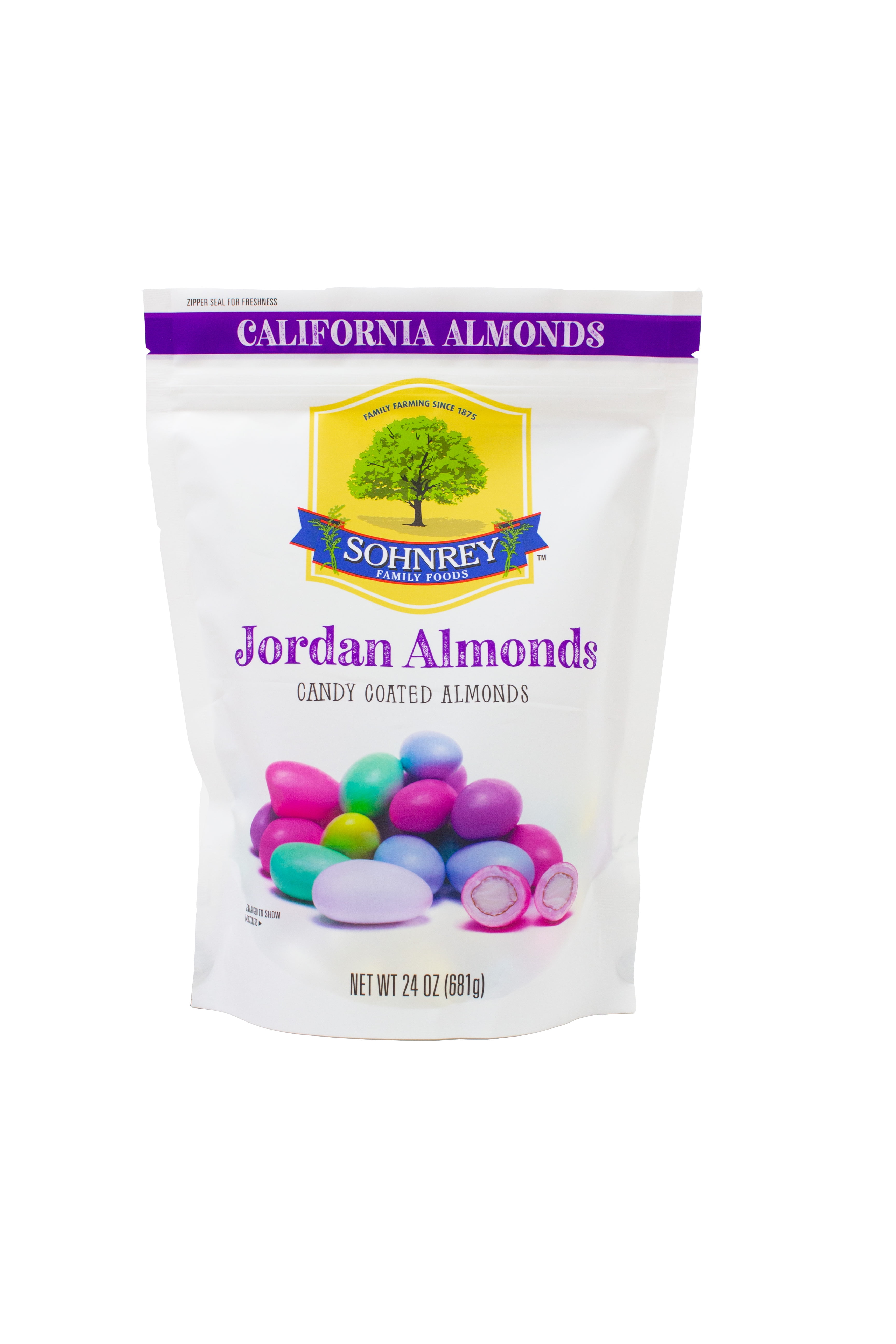 Sohnrey Family Foods 1.5 lb (24 oz) Bag Pastel Color Mix Jordan Almonds ...
