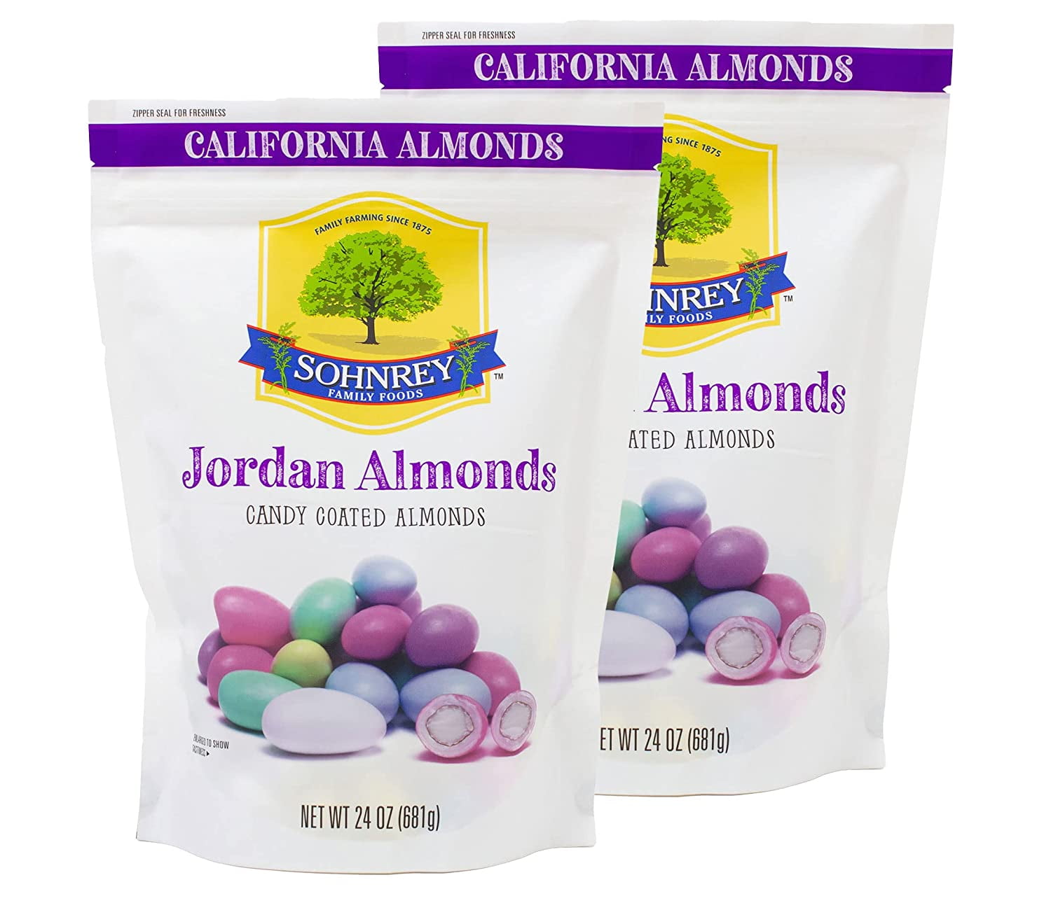 Sohnrey Family Foods 1.5 lb Bag Pastel Color Mix Jordan Almonds 2-PACK ...