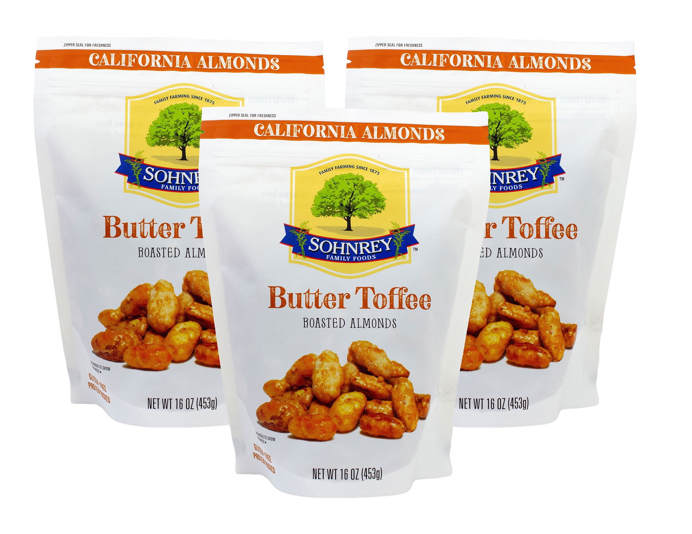 Sohnrey Family Foods Butter Toffee Covered Candy Almonds, 1 lb ...