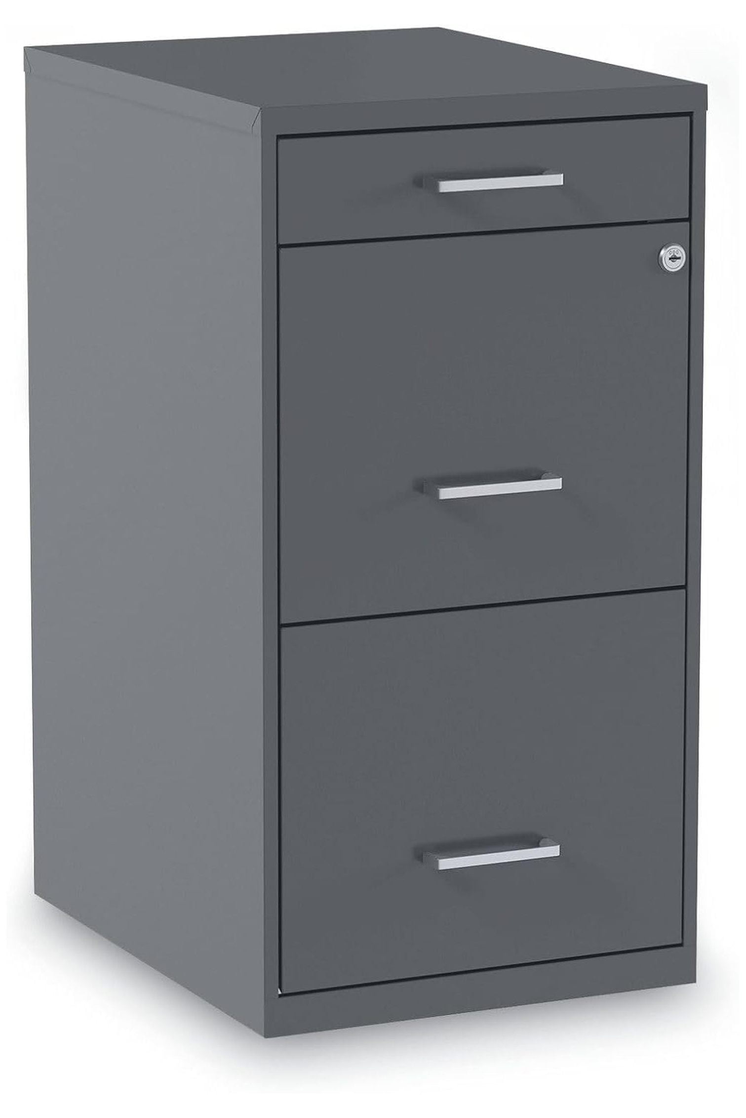 Soho 3-Drawer Vertical File Cabinet - Letter Size, Charcoal - Compact ...