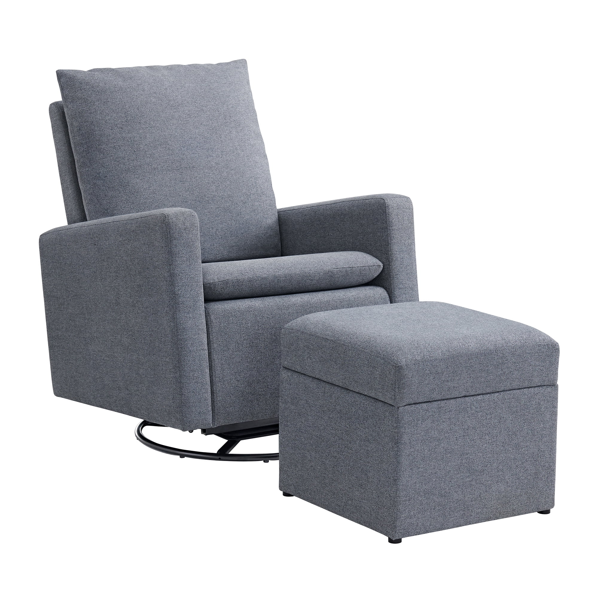 Soho Baby Everlee Upholstered Glider/Ottoman, Dark Gray - Walmart.com