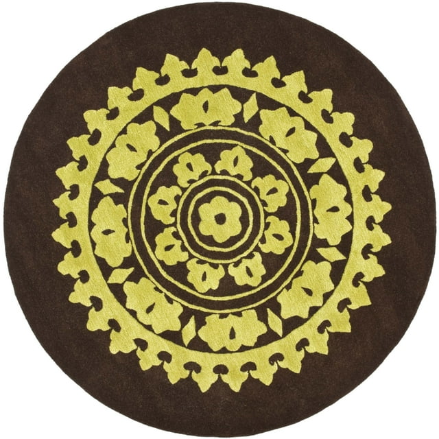 Soho Brown/Green Rug Rug Size: Round 6' - Walmart.com