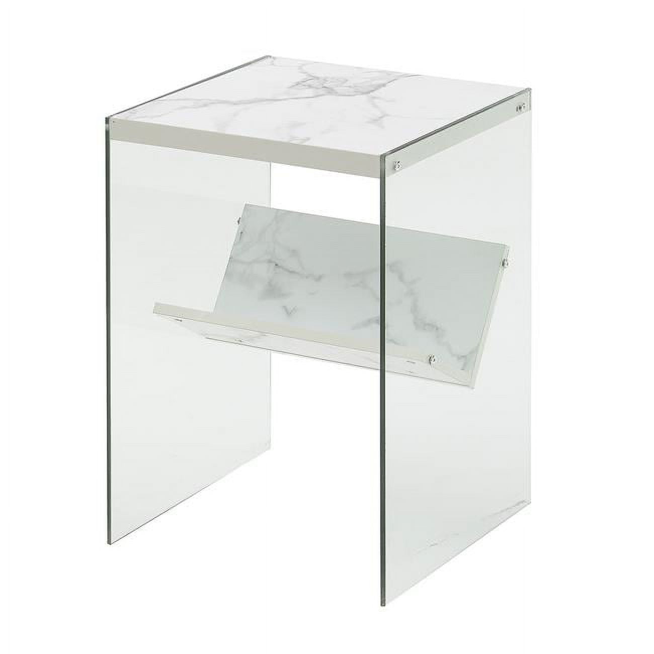 Soho End Table, Faux White Marble - Walmart.com