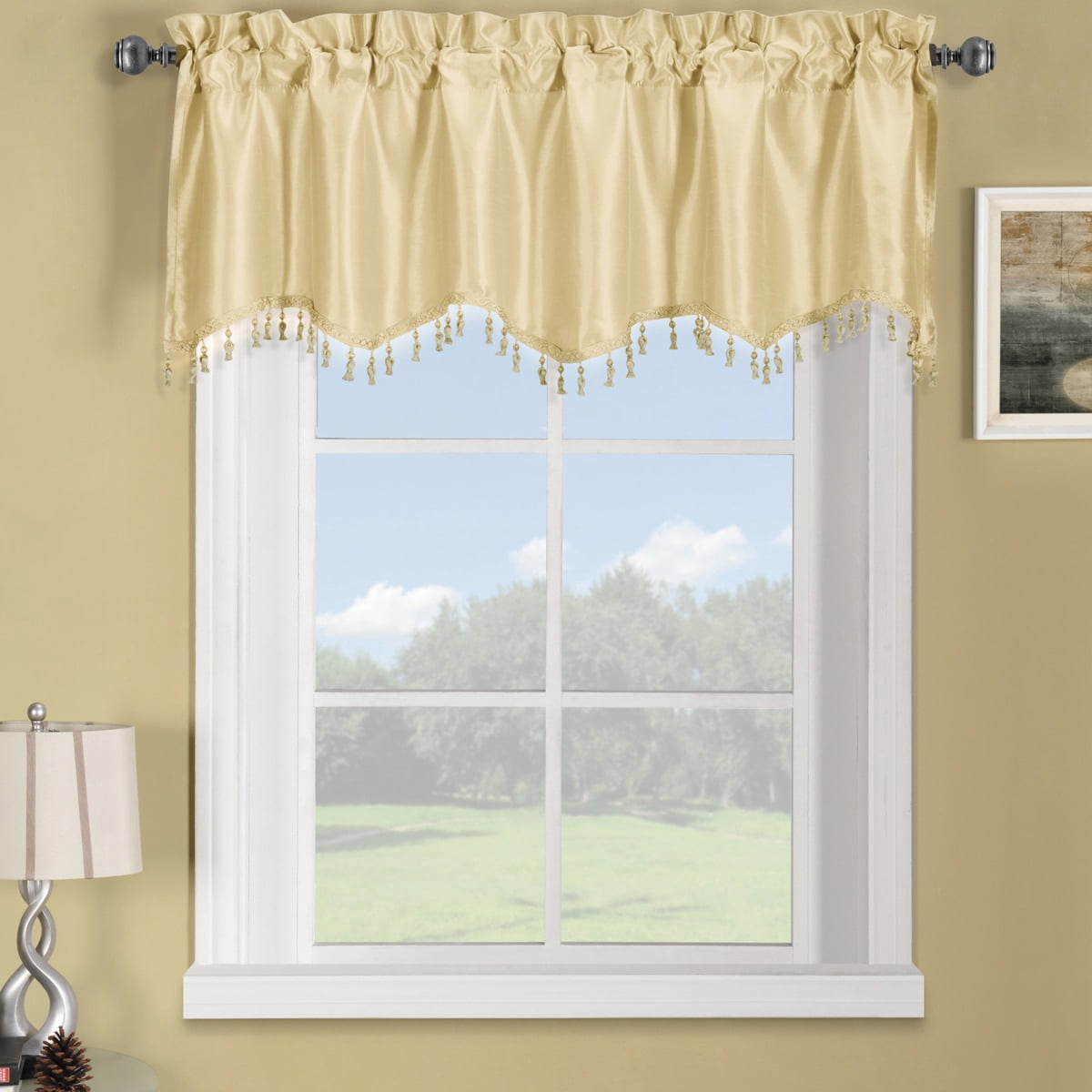 Soho Faux Silk Matching Straight Valance (Single)- Ivory - 70x17 ...