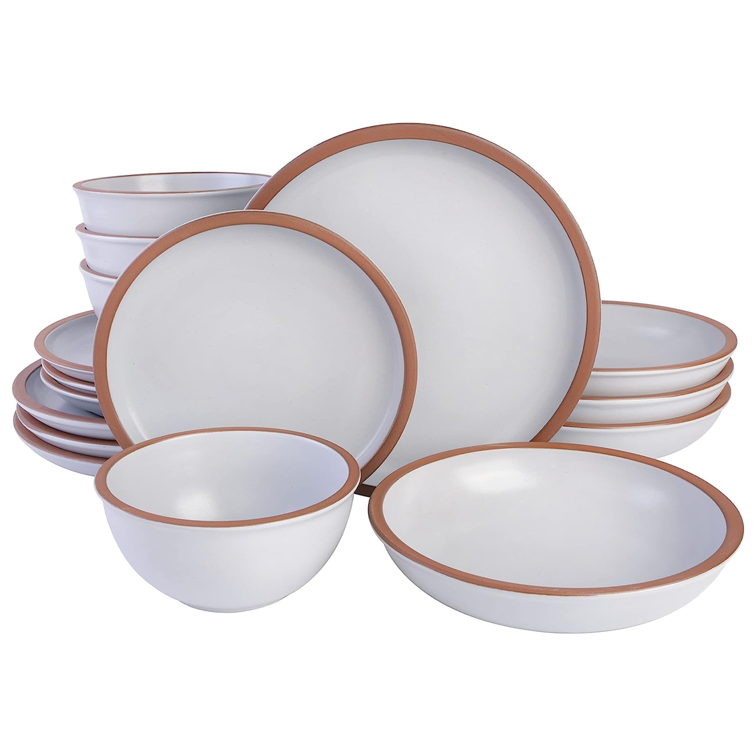 Free Shipping! Soho Lounge Lagos 16 Piece Terracotta Double Bowl ...