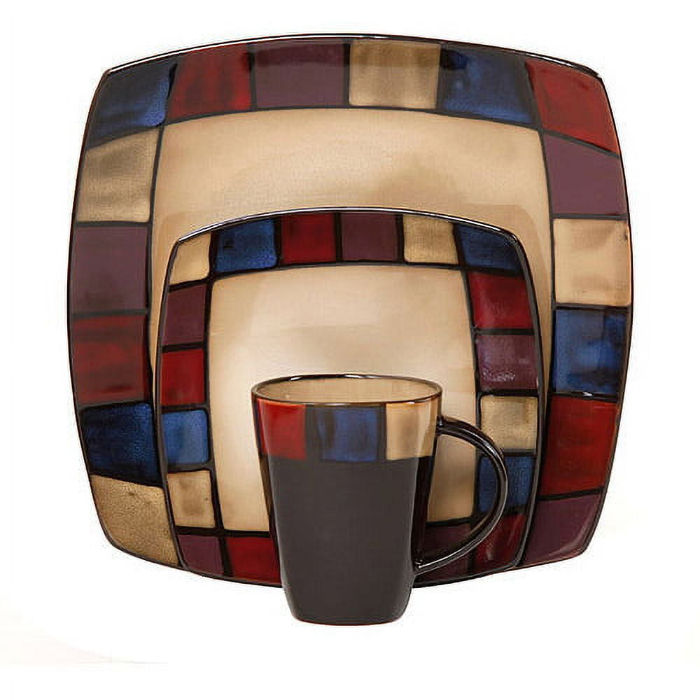 Soho Lounge Mosaic 32-Piece Dinnerware Set Bundle - Walmart.com