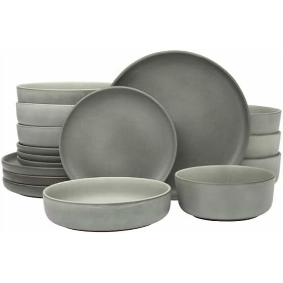 Soho Lounge Square Reactive Glaze Stoneware Dinnerware Set, Service for ...