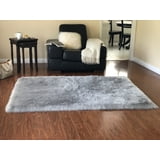 Soho Luxurious Faux Sheepskin Grey Shag Area Rug or Runner - Walmart.com