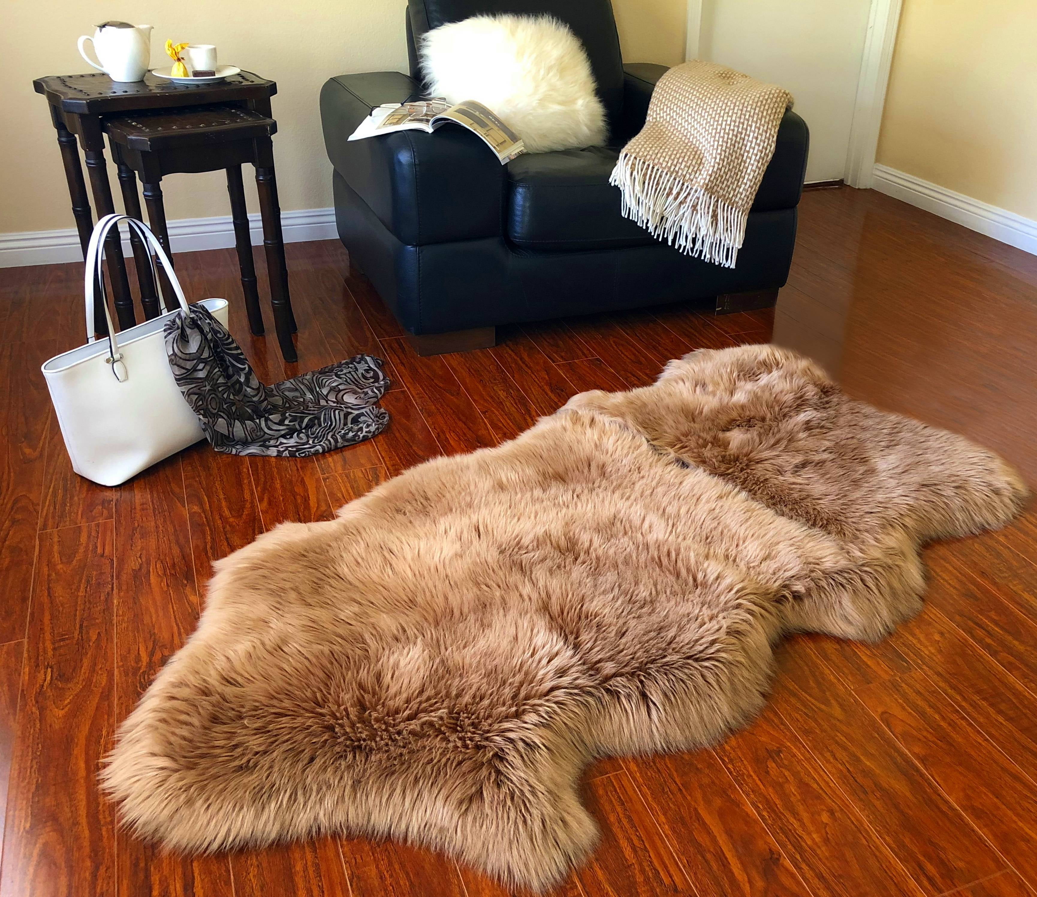Soho Luxurious Faux Sheepskin Pelt Camel Shag Area Rug or Runner ...