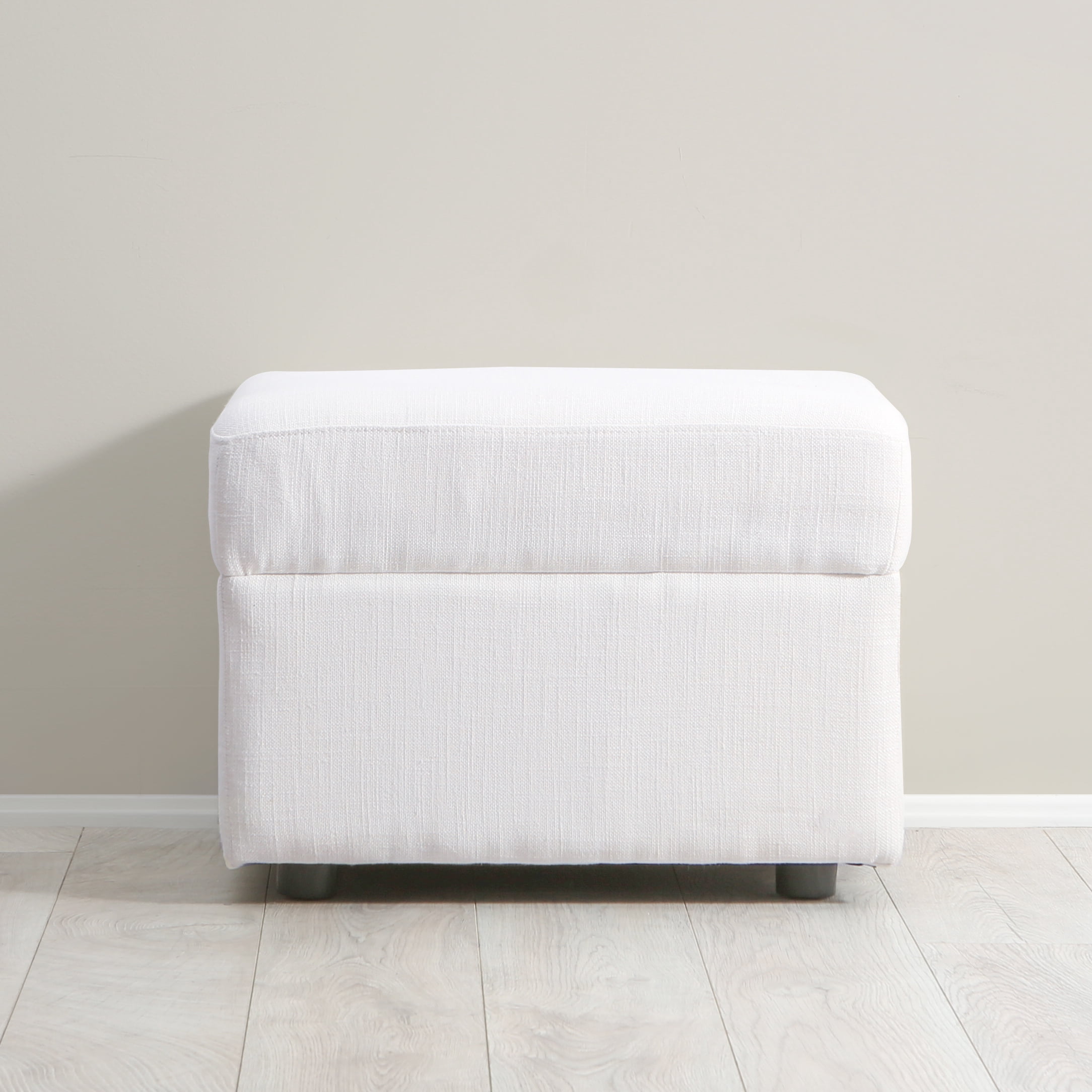 Soho Ottoman In White,White Fabric Furniture Primary Living Space ...