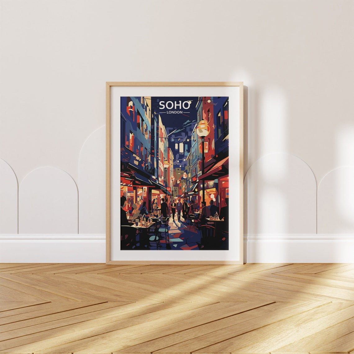 Soho Poster London Scenic City Wall Art Decor, Unframed Canvas Size ...