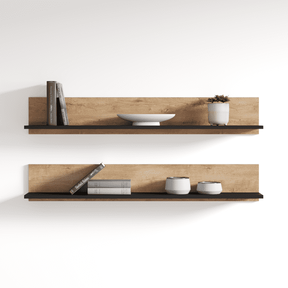 Soho S5 Modular Modern Wall Mounted Floating 2 Piece Shelf Set ...